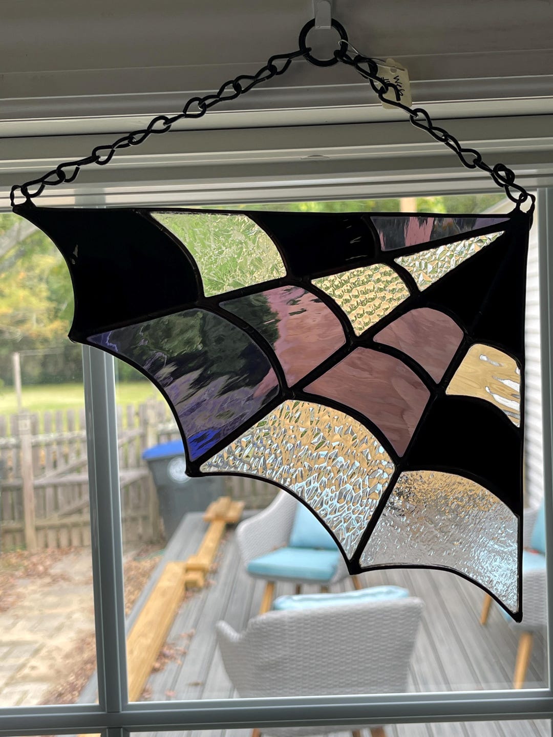 Stained Glass Cobweb in the Corner 1 Suncatcher - Etsy