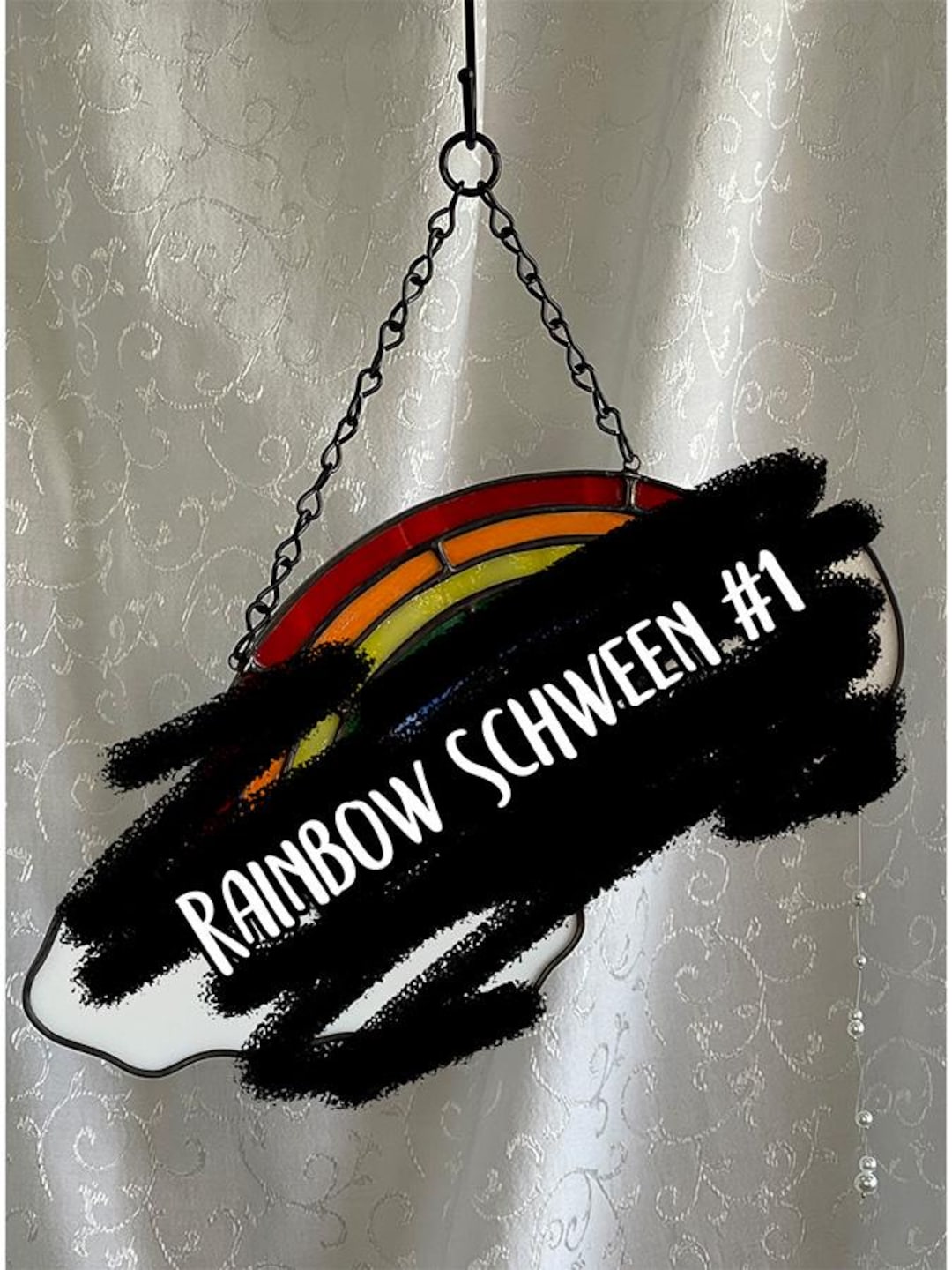 Streaky Rainbow Schween Stained Glass Suncatcher - Etsy