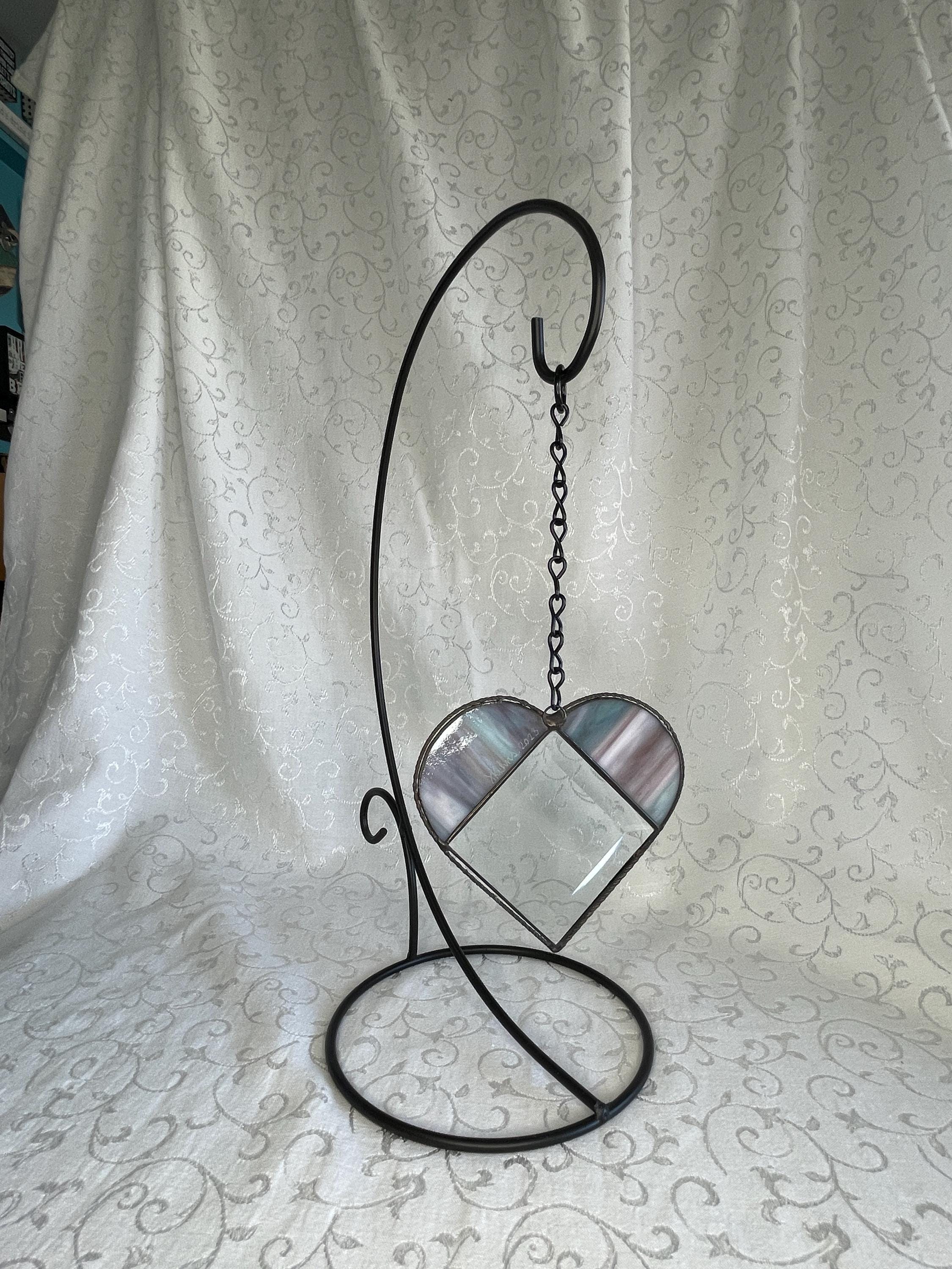Purple Heart With Bevel Stained Glass Suncatcher - Etsy