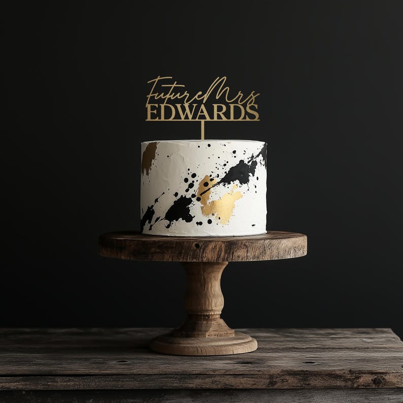 Rustic Bridal Shower Cake Topper, Custom Bridal Shower Cake Topper ...