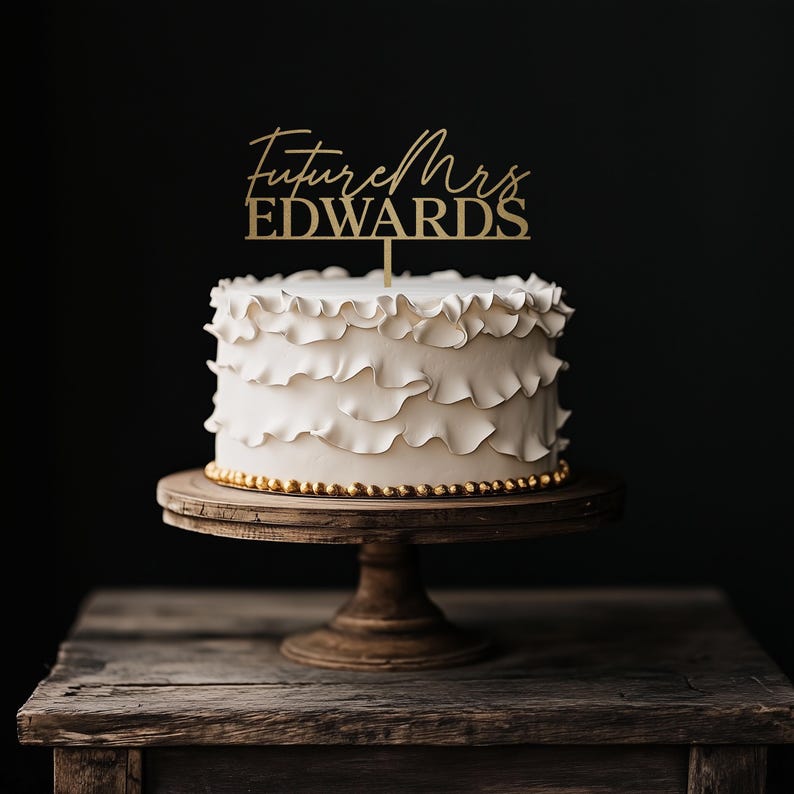 Rustic Bridal Shower Cake Topper, Custom Bridal Shower Cake Topper ...