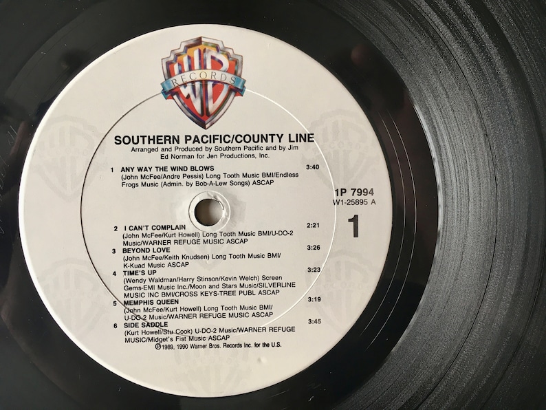 Southern Pacific - County Line LP Vinyl Record Album, Warner Bros ...