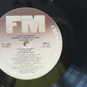 Mormon Tabernacle Choir / the Vocal Majority – Voices in Harmony LP Vinyl Record Album, CBS - FM ...