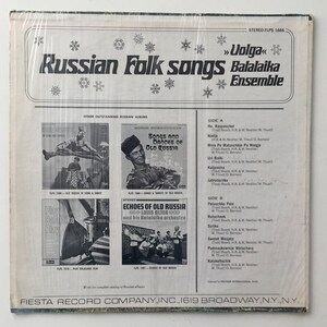 Russian Folk Songs LP Vinyl Record Album, Fiesta FLPS 1666, 1972 ...