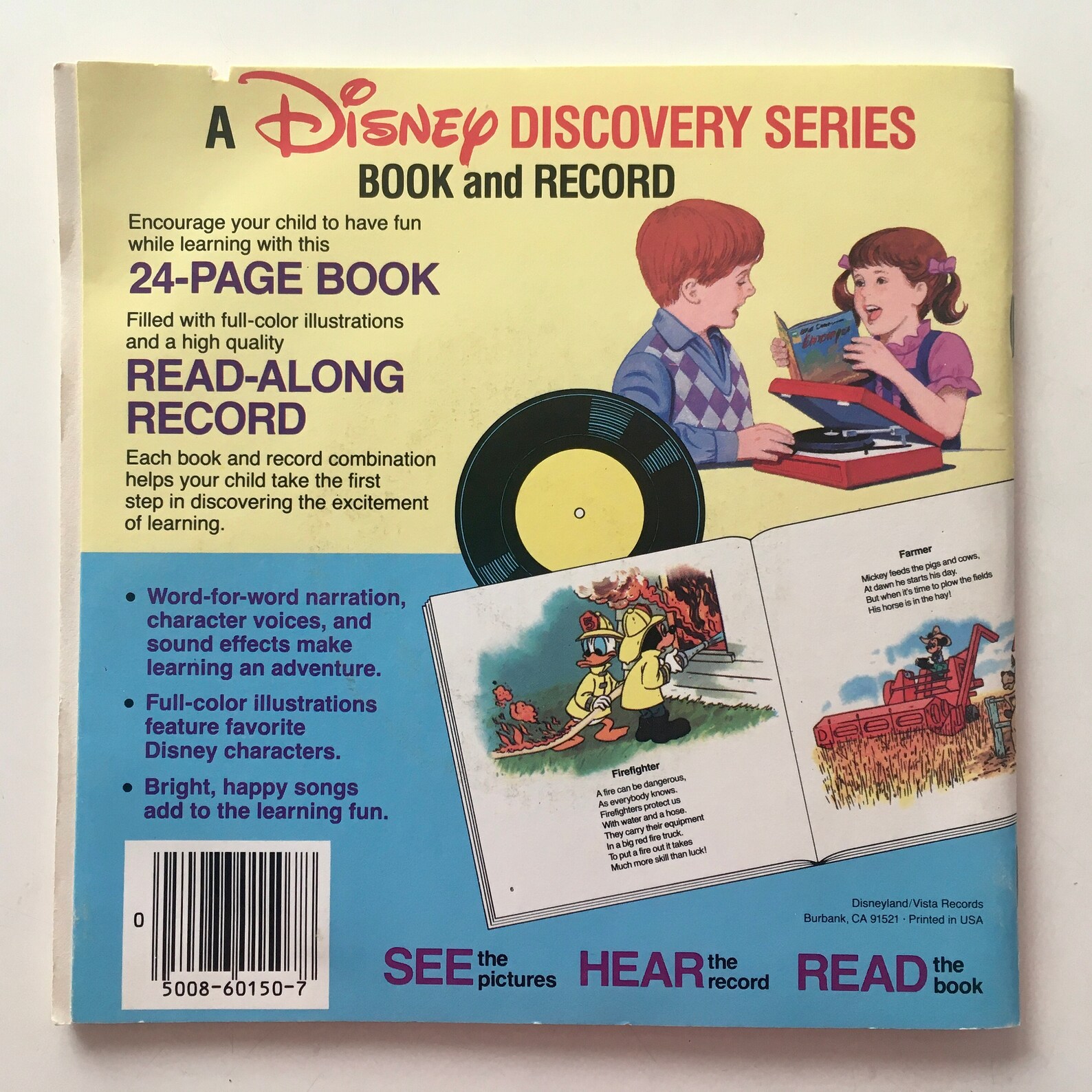 Disney Discovery Series Presents: People at Work 7' Vinyl Record / 32 ...