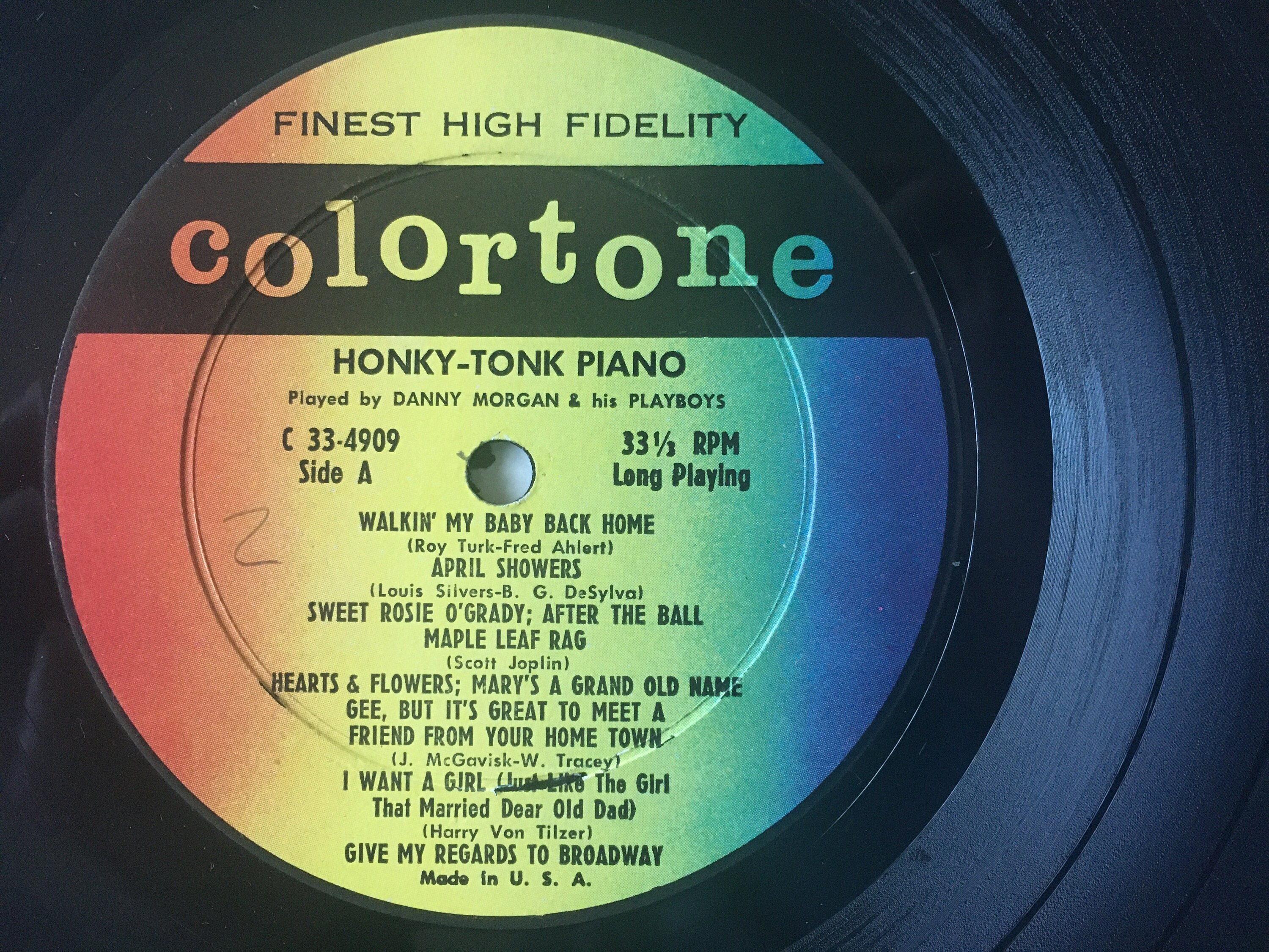 Danny Morgan and His Play Boys - Honky Tonk Piano LP Vinyl Record ...