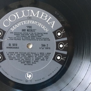 Pins and Needles LP Vinyl Record Album, Columbia Masterworks - OL 5810 ...