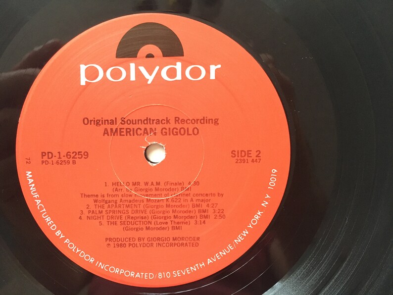 American Gigolo (original Soundtrack Recording) LP Vinyl Record Album ...