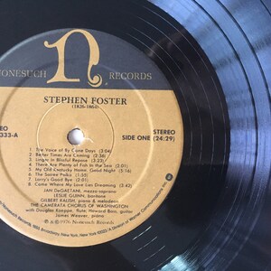 Songs by Stephen Foster Volume II LP Vinyl Record Album, Nonesuch H ...