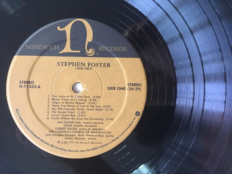 Songs by Stephen Foster Volume II LP Vinyl Record Album - Etsy