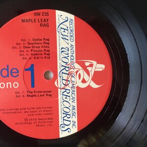Maple Leaf Rag: Ragtime in Rural America LP Vinyl Record Album, New ...