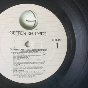 Quarterflash - Take Another Picture LP Vinyl Record Album, Geffen Records - GHS-4011, 1983 ...