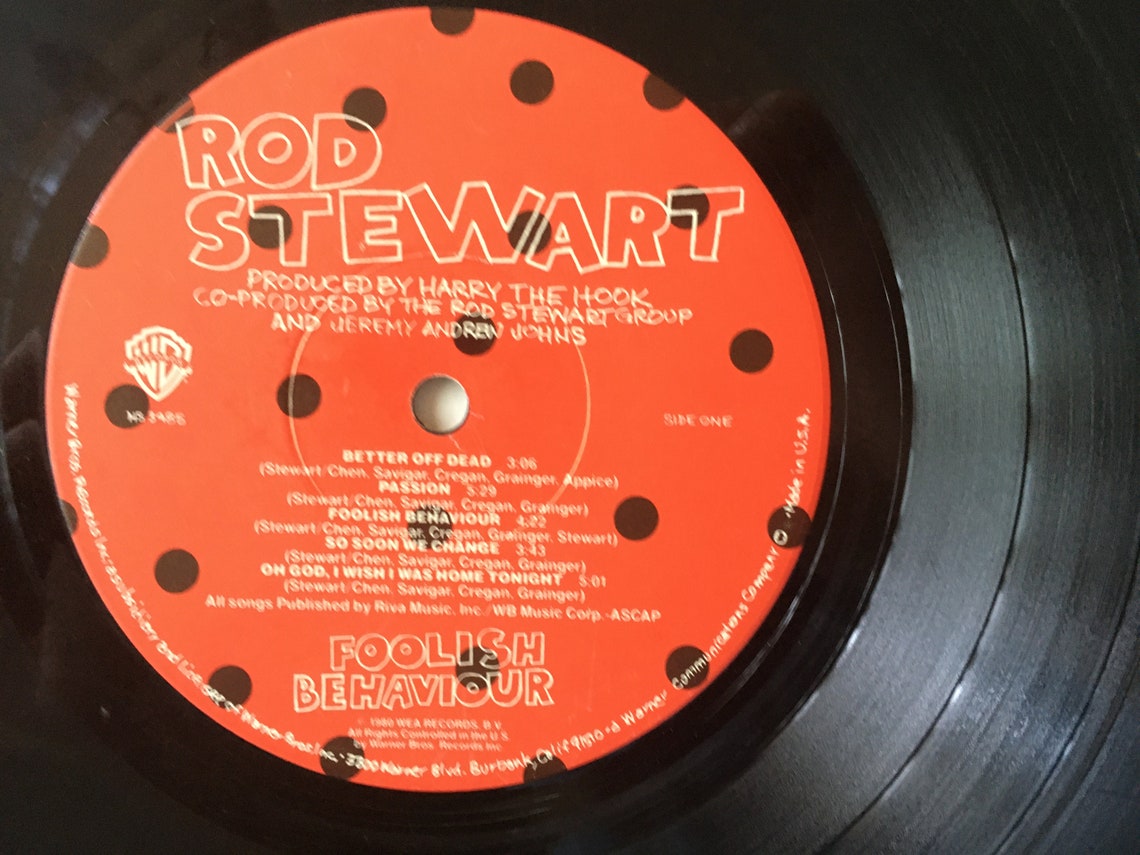 Rod Stewart Foolish Behaviour LP Vinyl Record Album Warner - Etsy