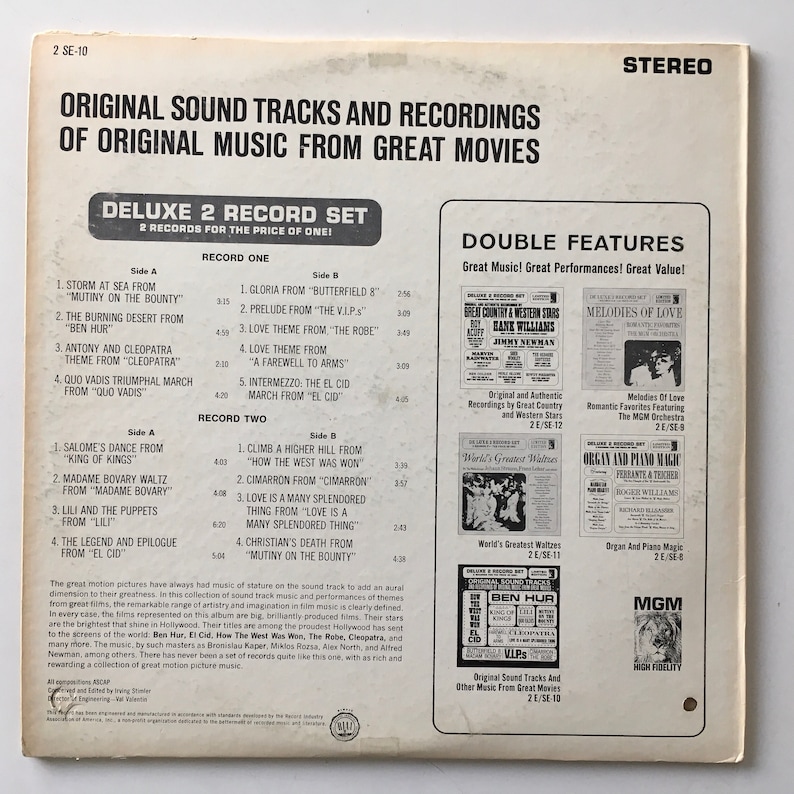 Original Sound Tracks and Recordings of Original Music From Great ...