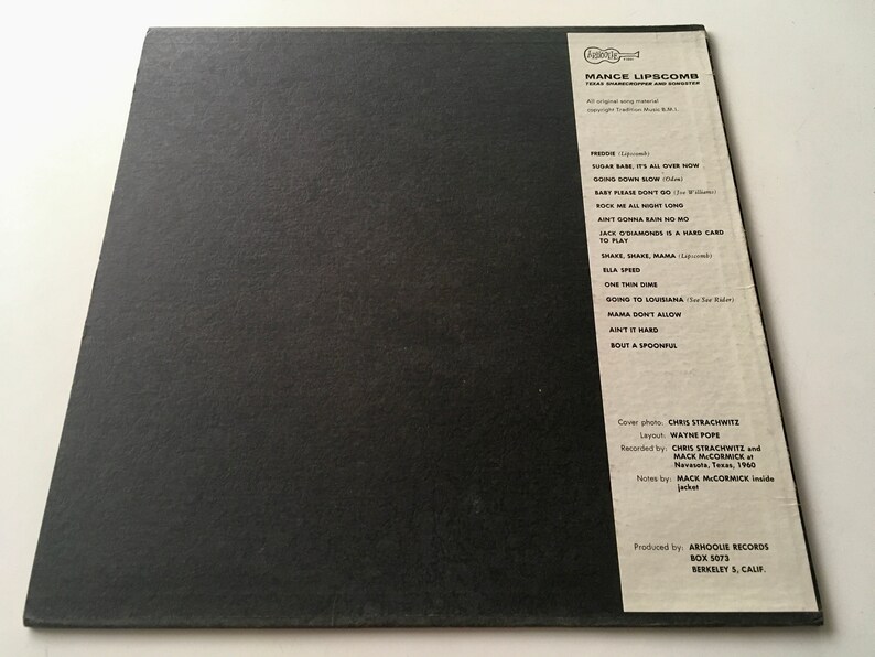 Mance Lipscomb - Texas Sharecropper and Songster LP Vinyl Record Album ...