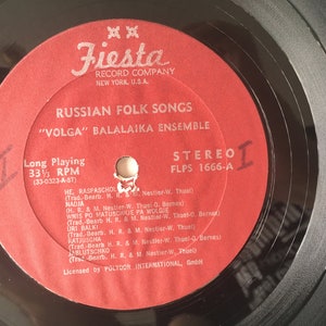 Russian Folk Songs LP Vinyl Record Album, Fiesta FLPS 1666, 1972 ...