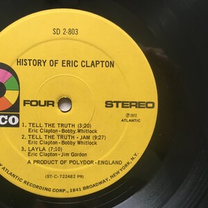 Eric Clapton - History of Eric Clapton Double LP Vinyl Record Album ...