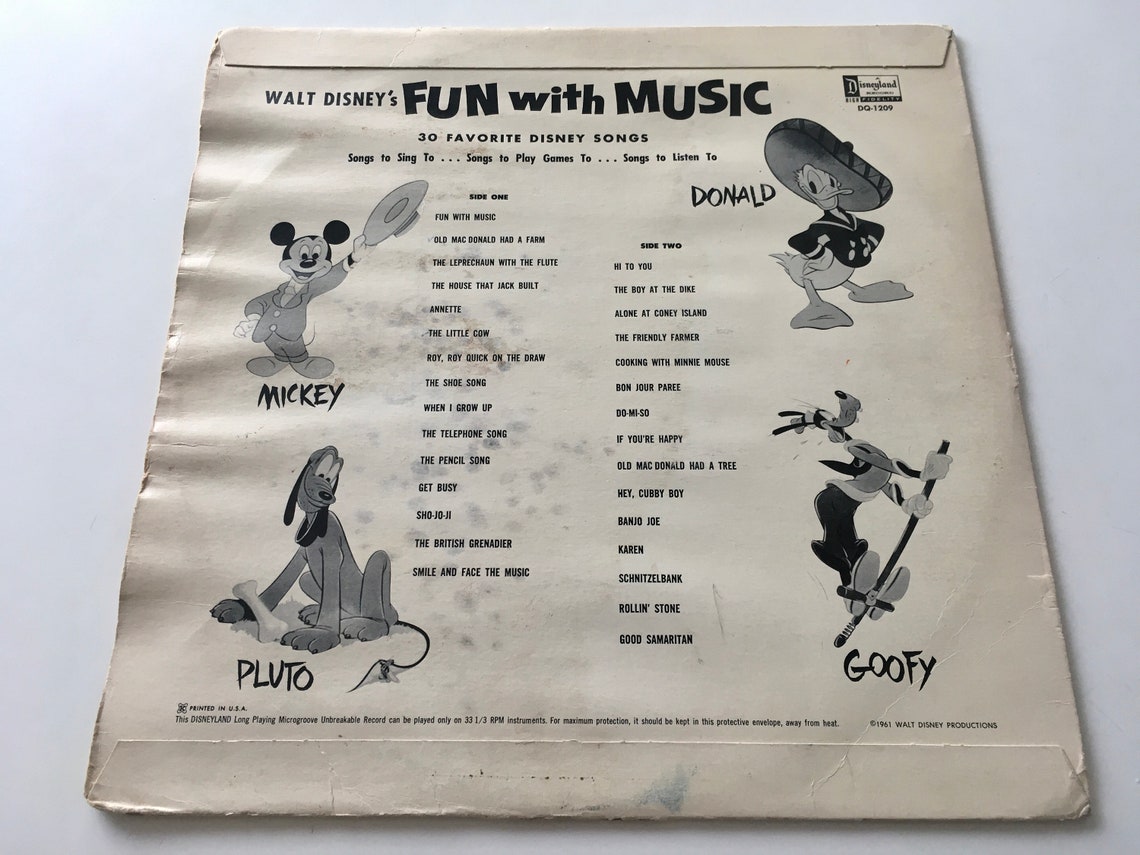 Walt Disney's Fun with Music LP Vinyl Record Album | Etsy