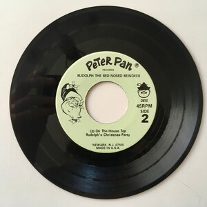 Rudolph the Red-nosed Reindeer 7' 45 RPM Vinyl Record, Peter Pan ...