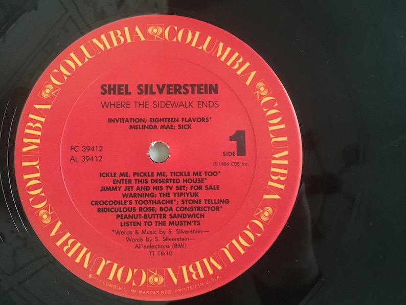 Shel Silverstein - Where the Sidewalk Ends LP Vinyl Record Album ...
