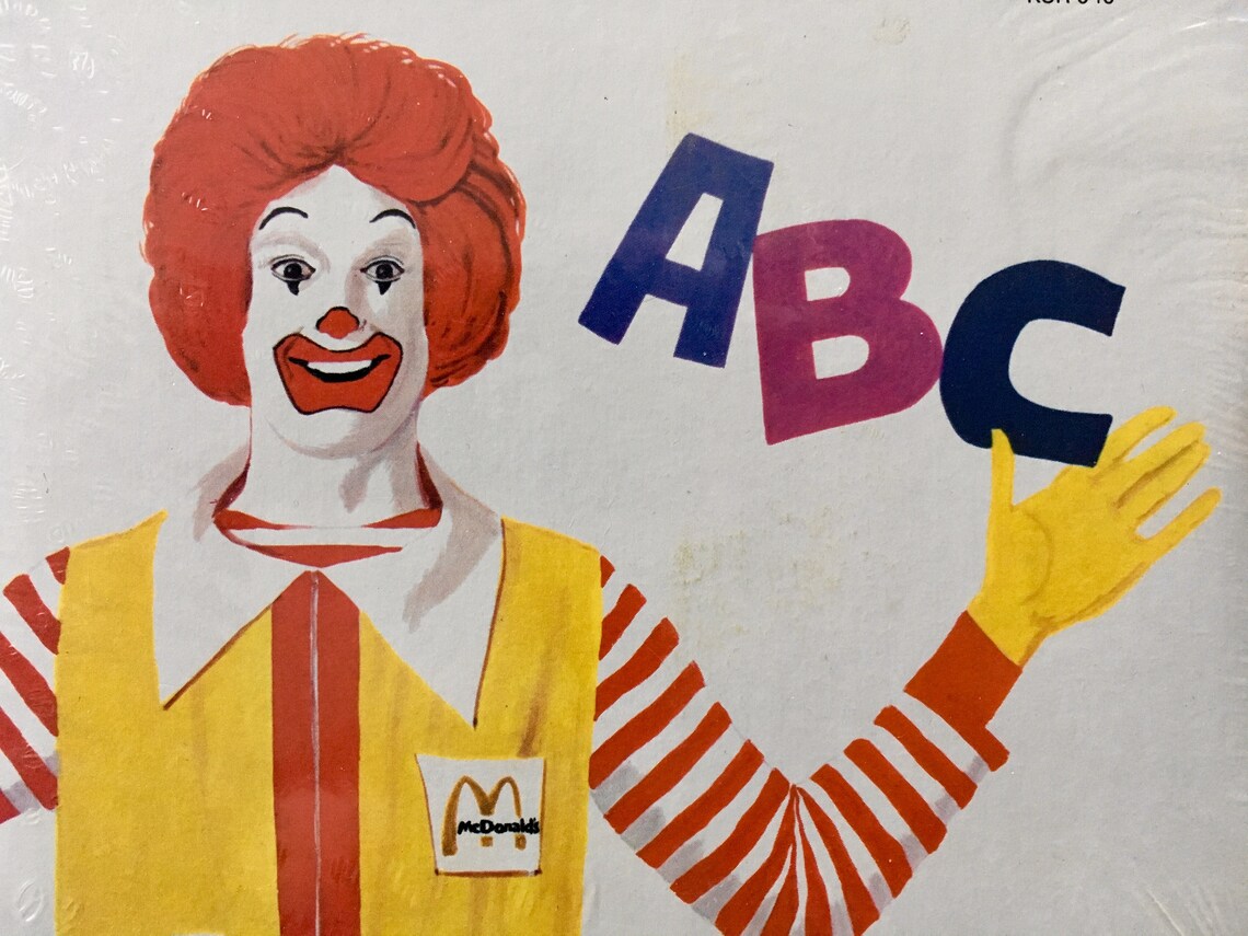 Ronald McDonald Alphabet SEALED 7' Vinyl Record / Book | Etsy