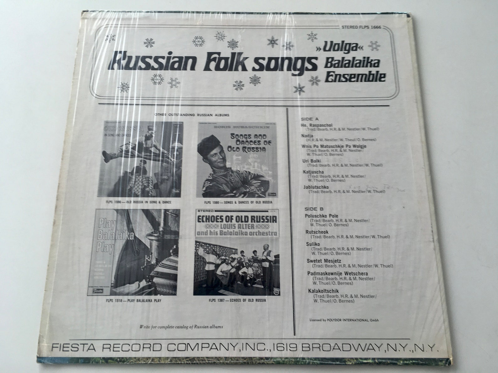 Russian Folk Songs LP Vinyl Record Album Fiesta FLPS 1666 | Etsy