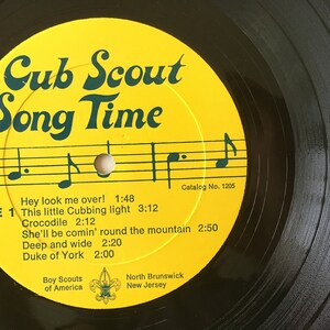 Cub Scout Song Time LP Vinyl Record Album, Boy Scouts of America - 1205 ...