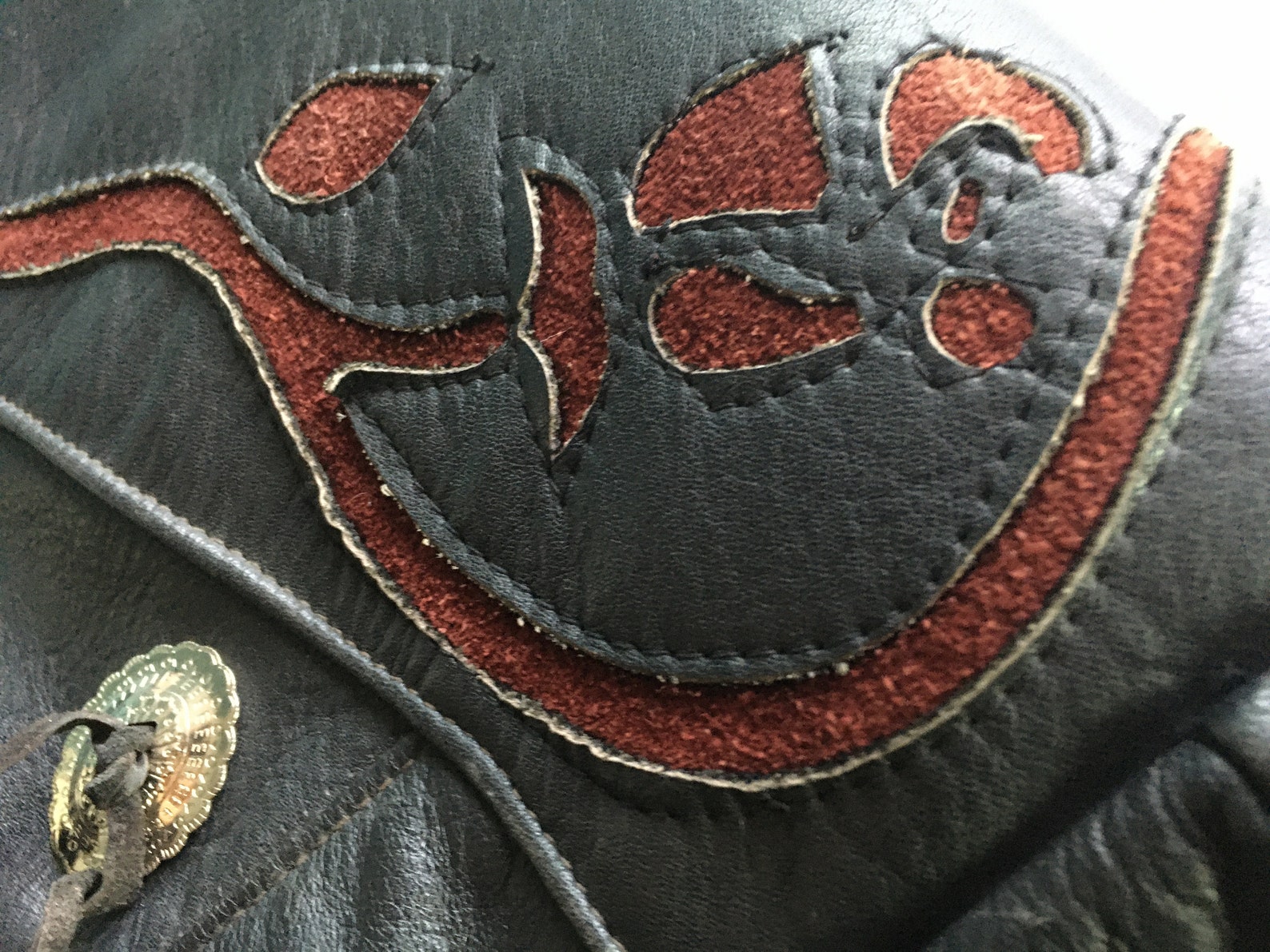 Black Leather Motorcycle Fringe Jacket With Flower Embossing - Etsy