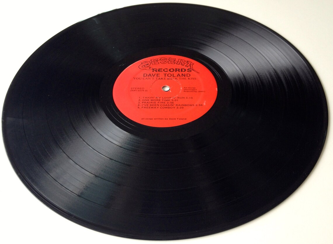 Dave Toland You Can't Take Back the Kiss LP Vinyl Record - Etsy