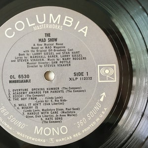 The Mad Show - A New Musical Revue Based on MAD Magazine LP Vinyl ...