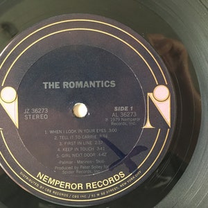 The Romantics Self Titled LP Vinyl Record Album, Nemperor Records JZ ...