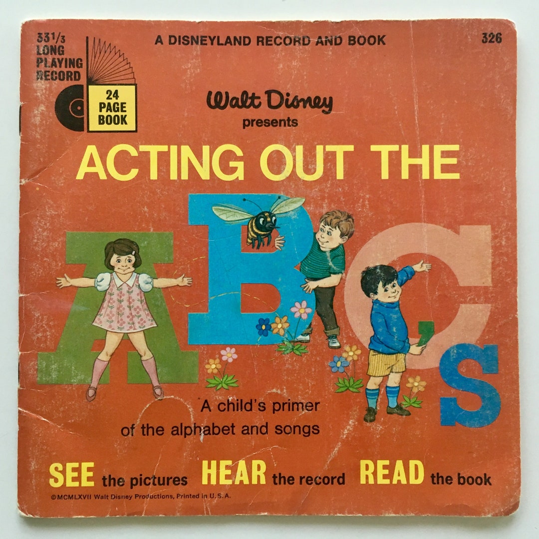 Acting Out the Abc's 7' Vinyl Record / Book, Disneyland 326, Children's ...