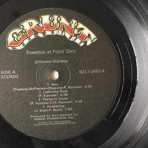 Jefferson Starship - Freedom at Point Zero LP Vinyl Record Album, Grunt ...