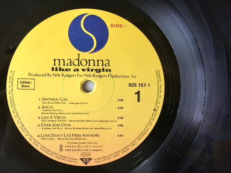 Madonna - Like A Virgin LP Vinyl Record Album, Sire - 925 157-1, Rock ...