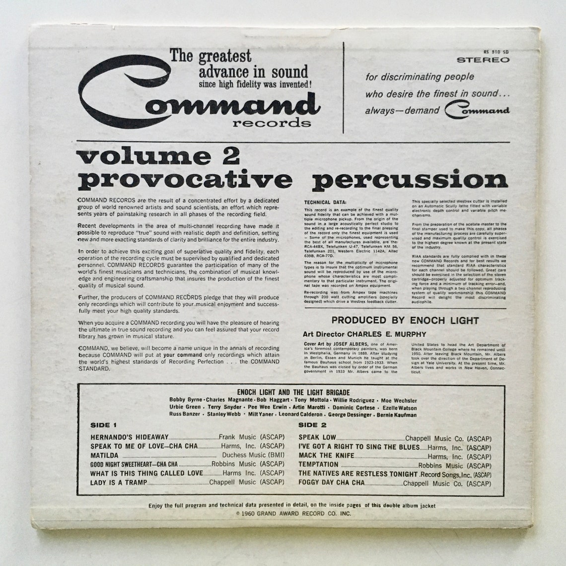 Enoch Light and the Light Brigade Provocative Percussion - Etsy
