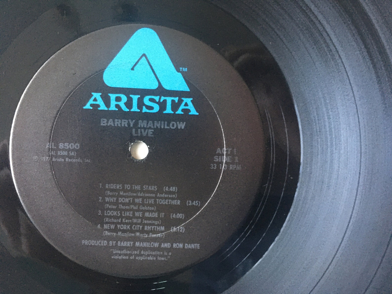 Barry Manilow - Live Double LP Vinyl Record Album, Arista - AL 8500 ...