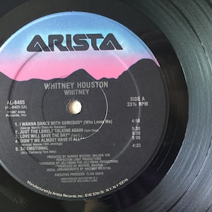 Whitney Houston - Whitney LP Vinyl Record Album, Arista - AL-8405, 1988, Original Pressing - Etsy