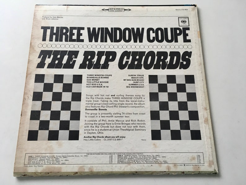 The Rip Chords Three Window Coupe LP Vinyl Record Album - Etsy