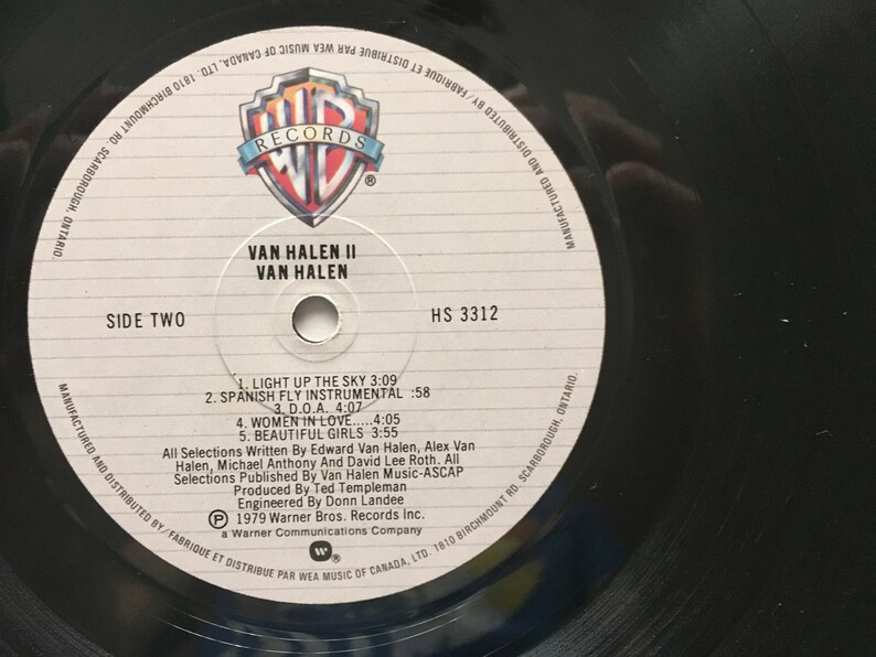Van Halen - Van Halen II LP Vinyl Record Album, Warner Bros. Records-hs ...
