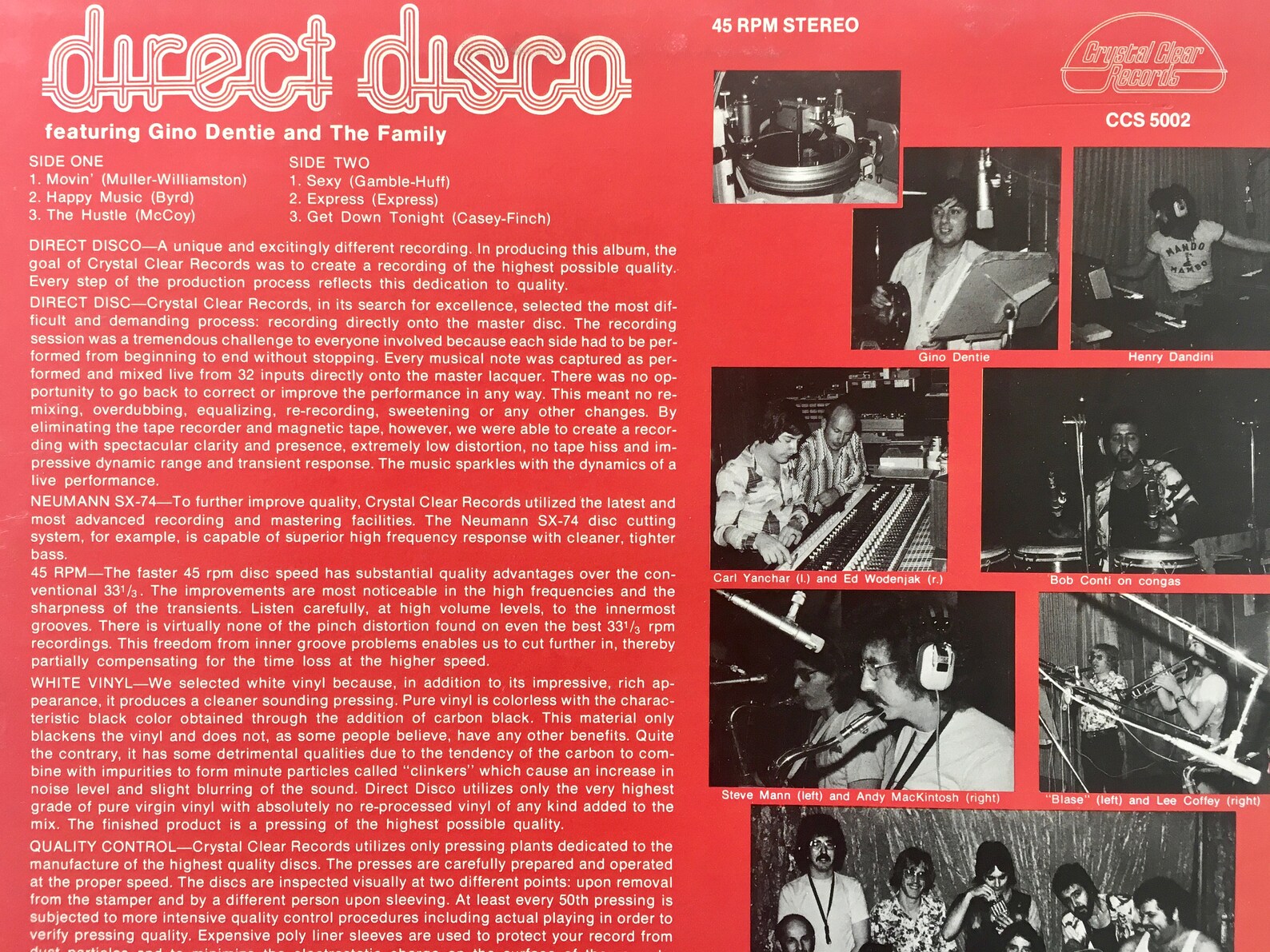 Gino Dentie and the Family - Direct Disco LP Vinyl Record Album ...