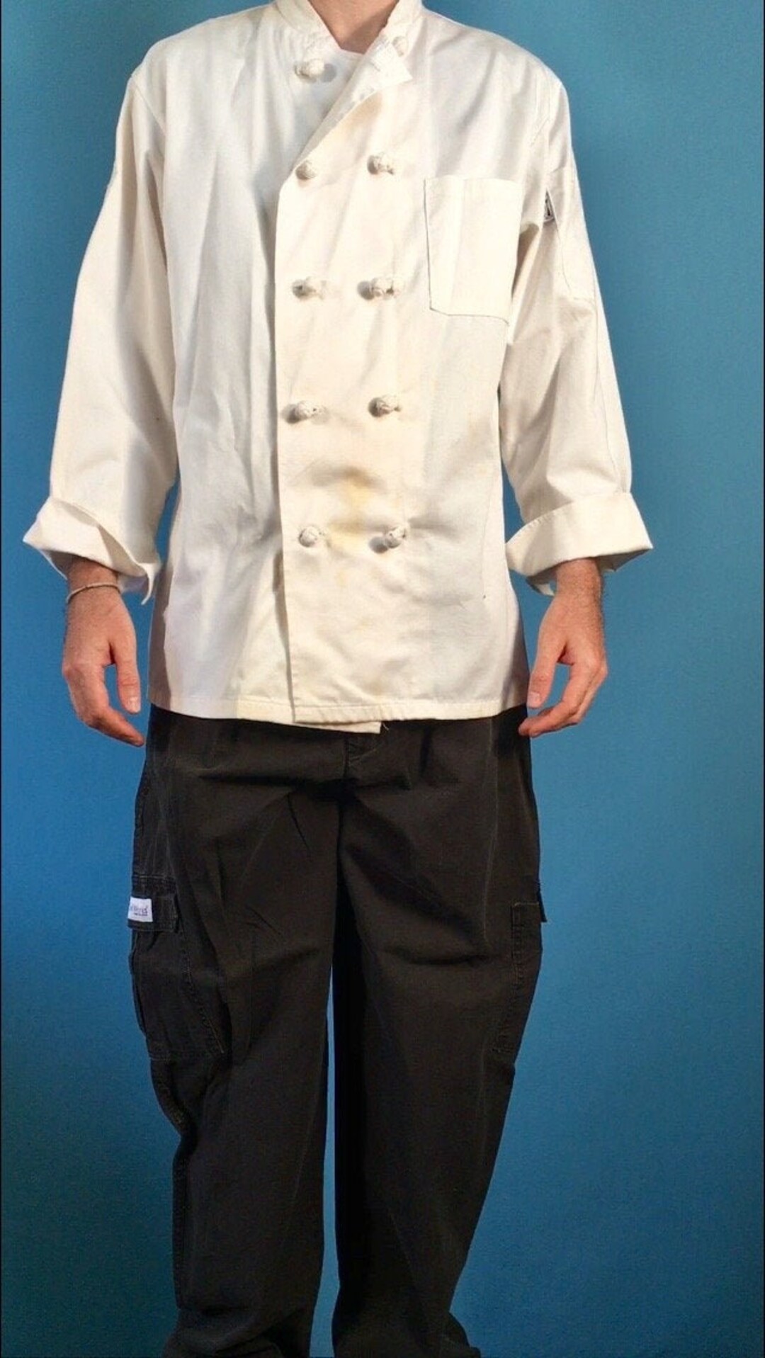 Chef Coat and Pants Uniform - Chef Works Designer Chef Clothing, Size M ...