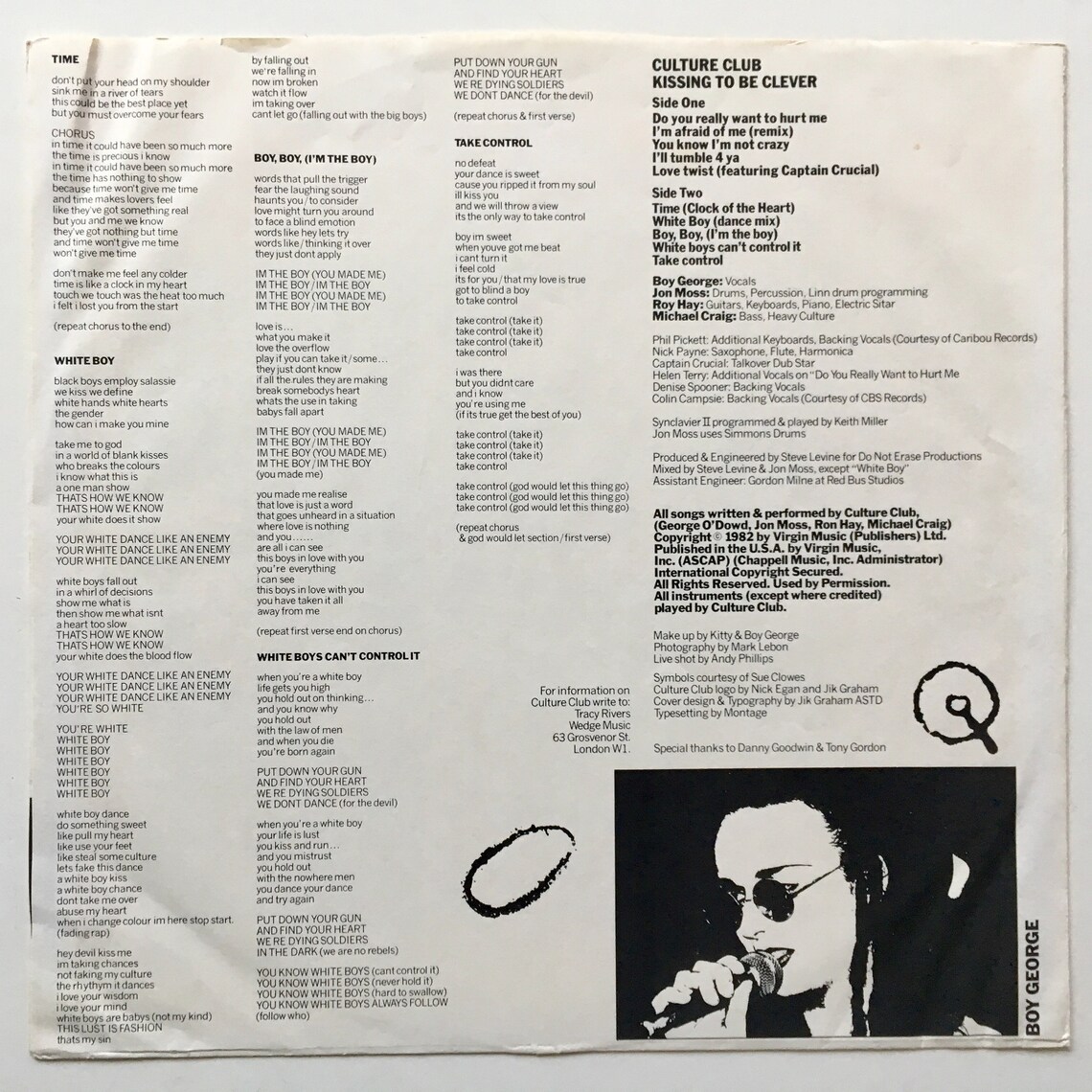 Culture Club Kissing to Be Clever LP Vinyl Record Album | Etsy