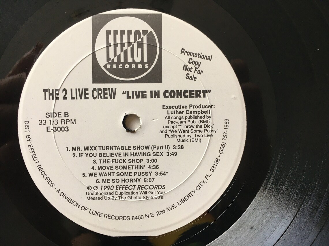 The 2 Live Crew Live In Concert LP Vinyl Record Album | Etsy