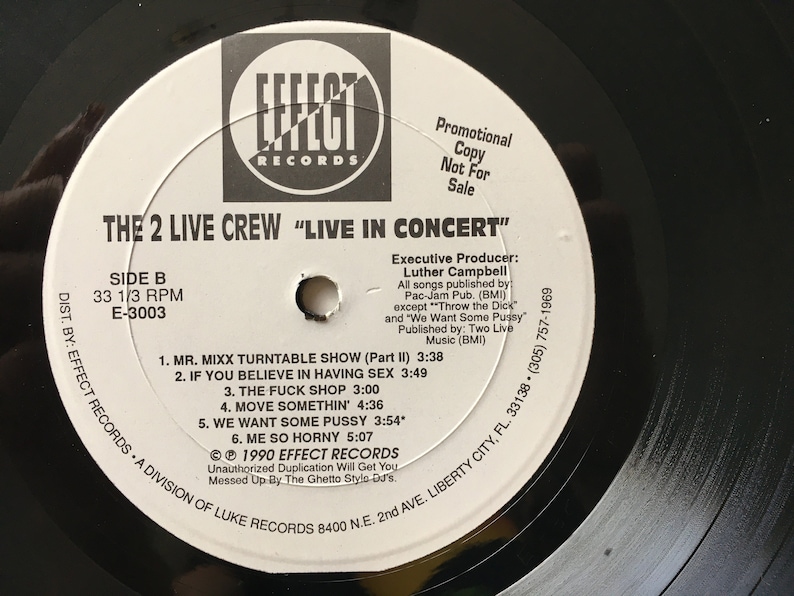 The 2 Live Crew Live in Concert LP Vinyl Record Album | Etsy