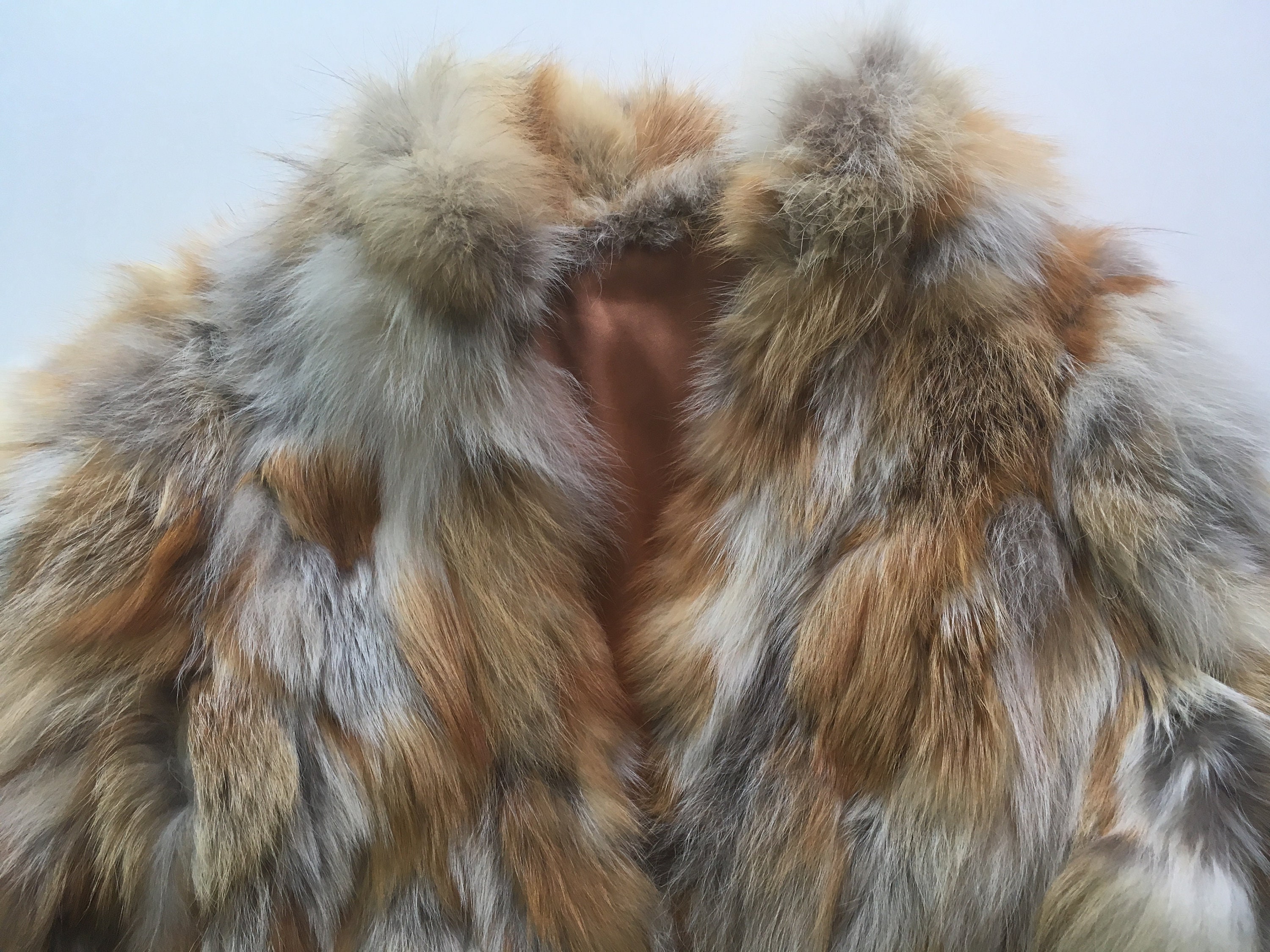Rabbit Fur Coat, Tricolor - Size M - Etsy
