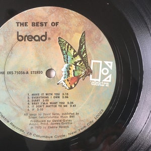 Bread - the Best of Bread LP Vinyl Record Album, Elektra - EKS-75056 ...
