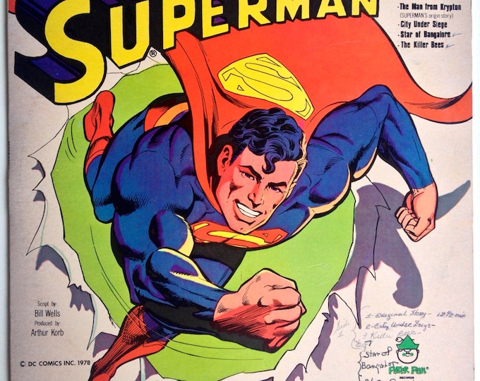 Superman LP Vinyl Record Album Peter Pan Records 8211 - Etsy