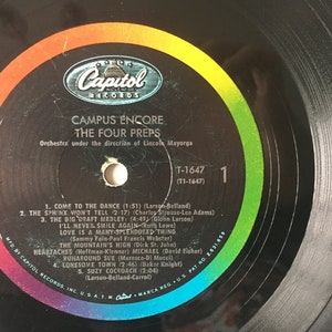 The Four Preps - Campus Encore LP Vinyl Record Album, Capitol Records ...