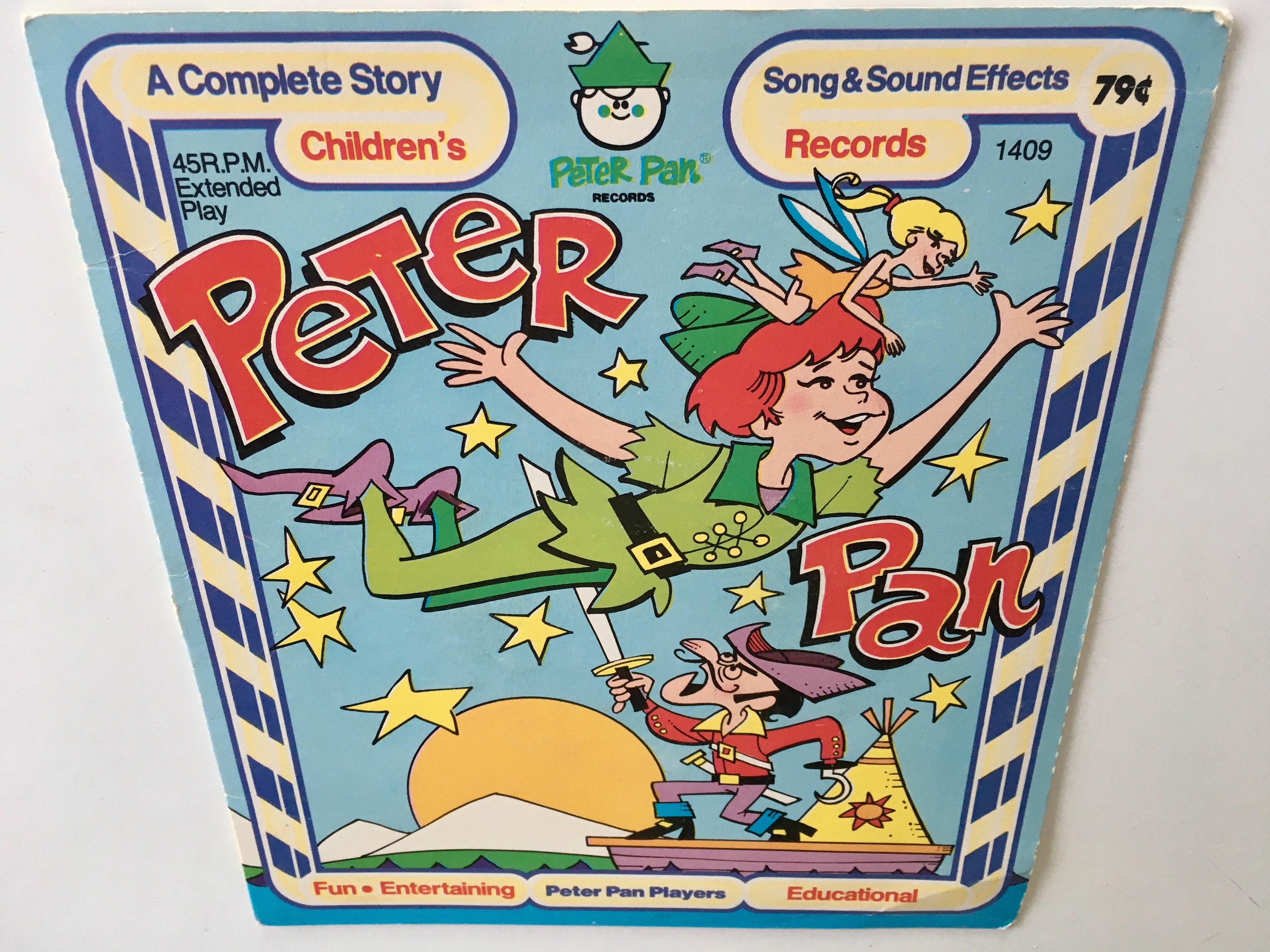 Peter Pan 7' Vinyl Record Peter Pan Records 1409 1973 | Etsy