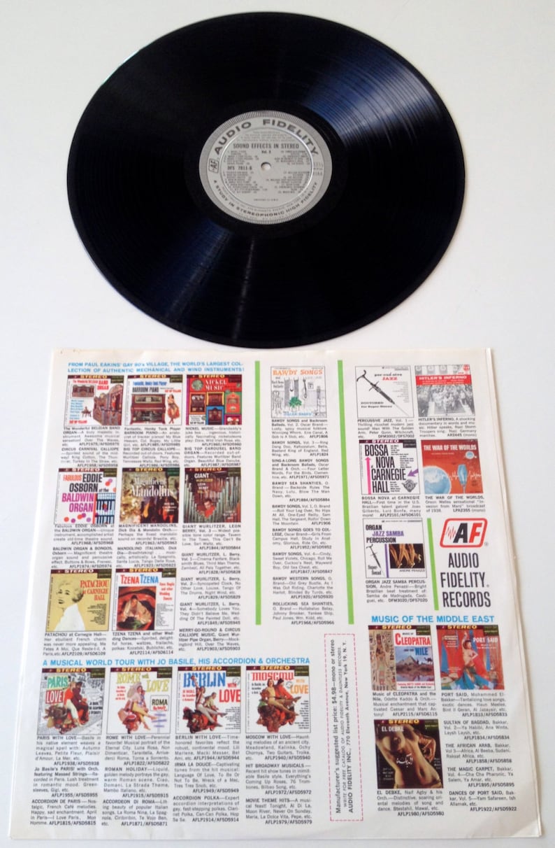 Sound Effects Volume 3 LP Vinyl Record Album, Audio Fidelity - DFS 7011 ...